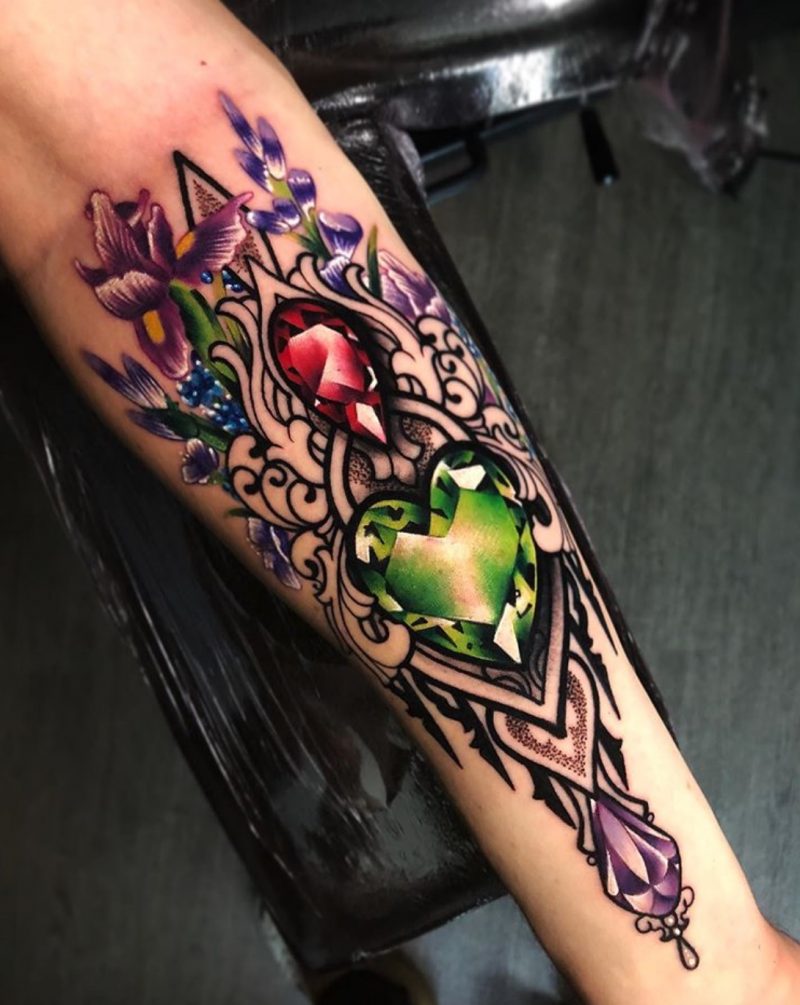 40+ Dazzling Gemstone Tattoos You'll Love - The XO Factor
