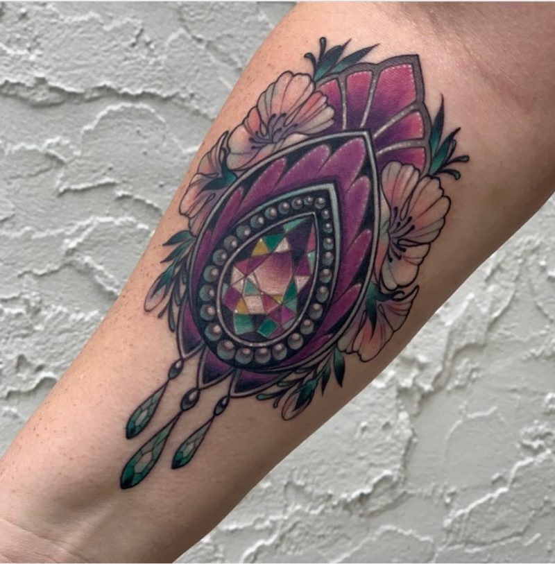 40+ Dazzling Gemstone Tattoos You'll Love - The XO Factor