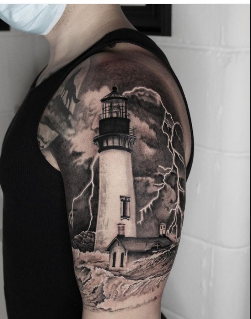 20+ Stunning Lighthouse Tattoo Designs - The XO Factor