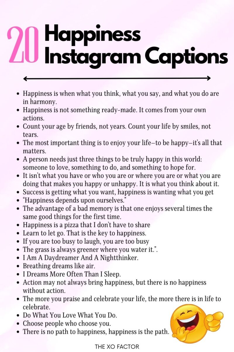 230 Happiness Captions To Express Your Jubilation - The XO Factor