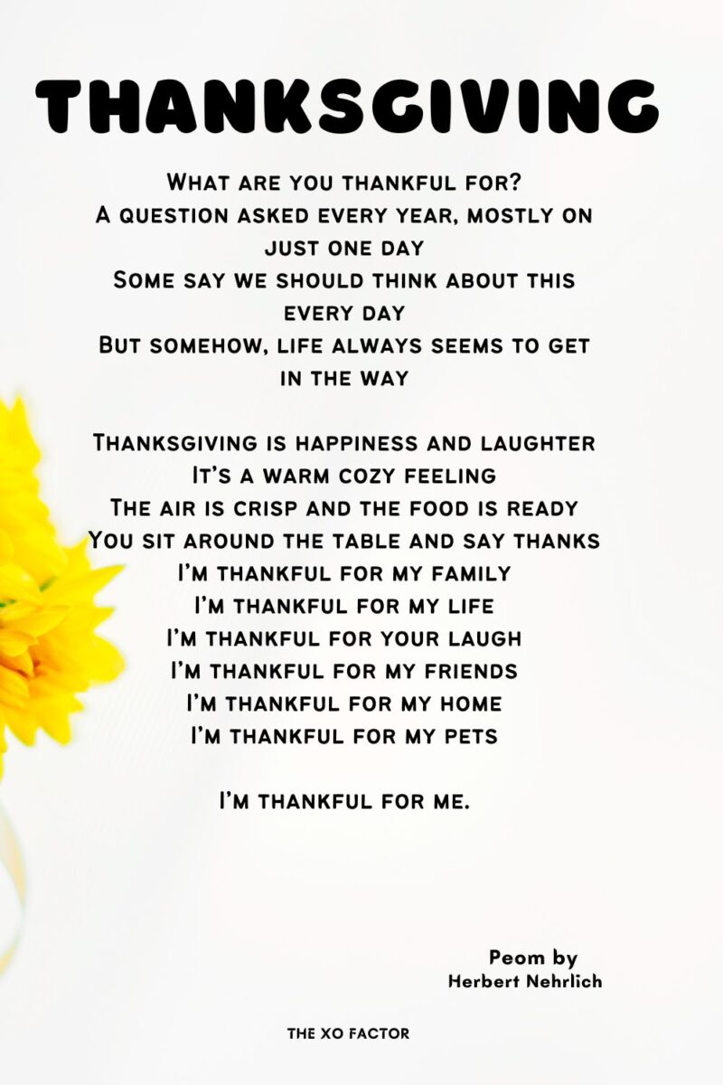 20 Thanksgiving Poems: Celebrating Gratitude And Togetherness - The XO ...