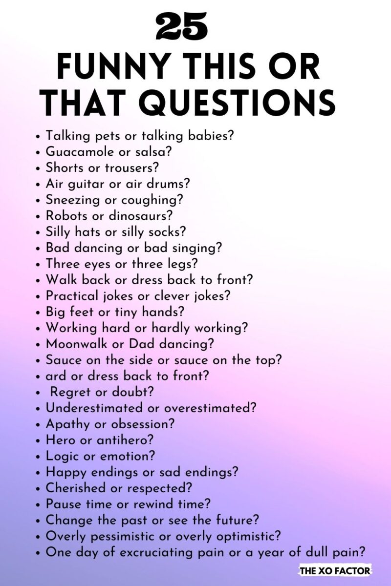125 This Or That Questions - The XO Factor