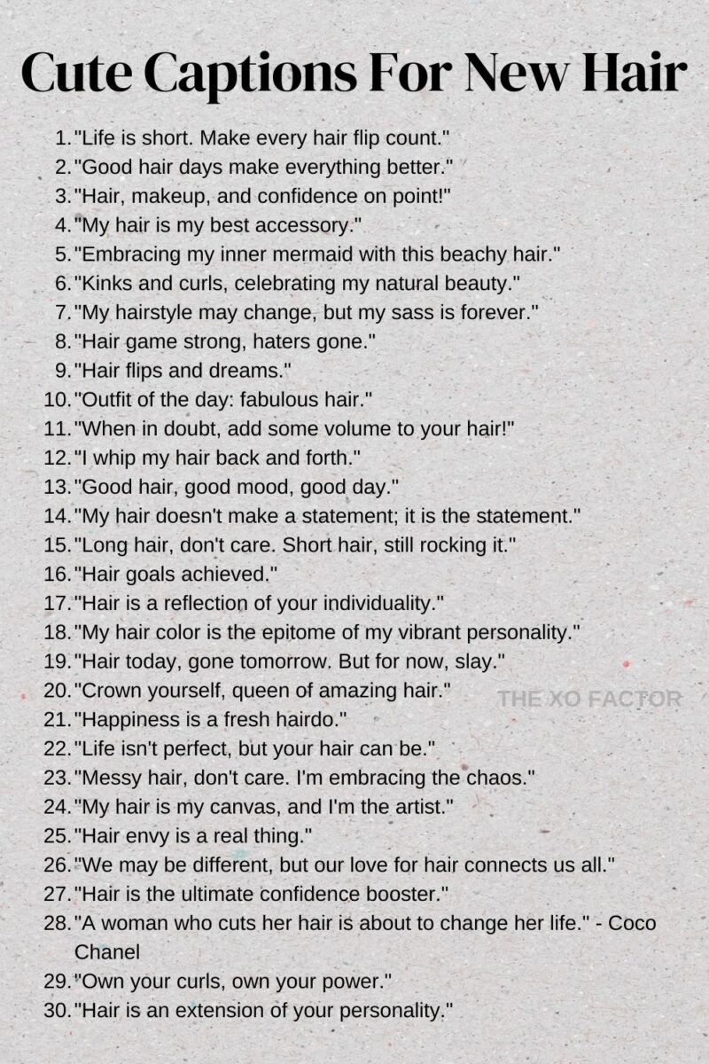 Over 200 Cute Hair Captions - The XO Factor