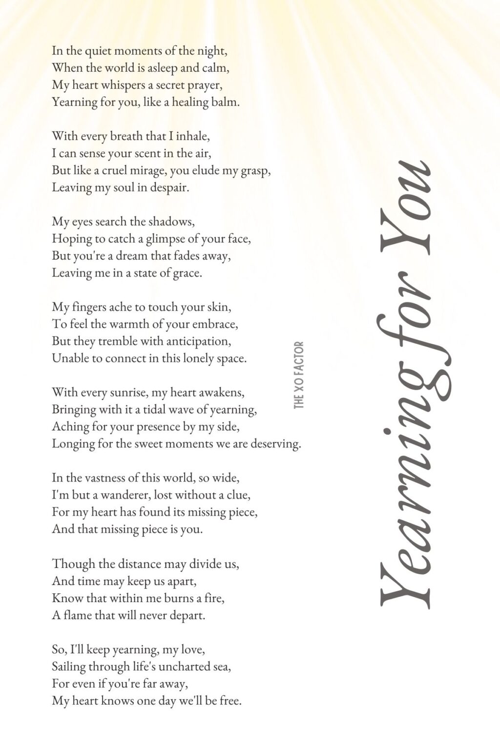 I Miss You Poems To Express Love And Longing - The XO Factor