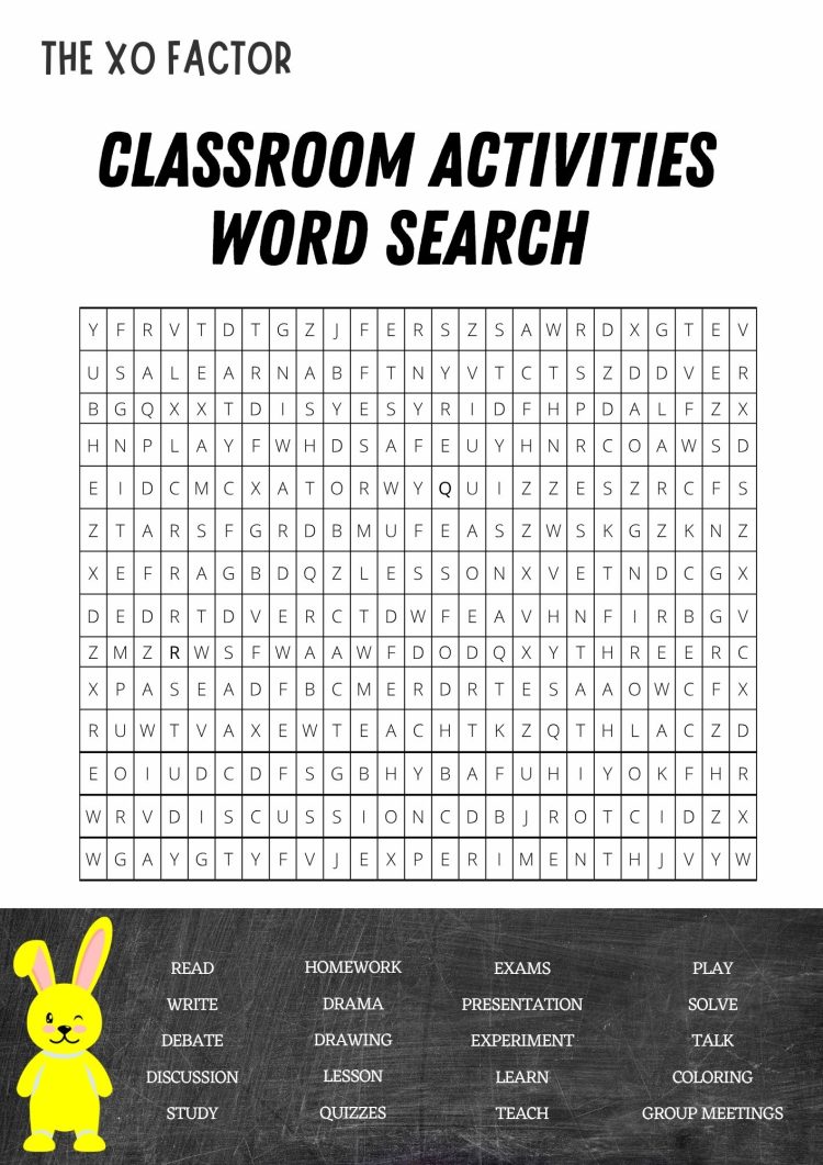 Classroom Word Search - The XO Factor